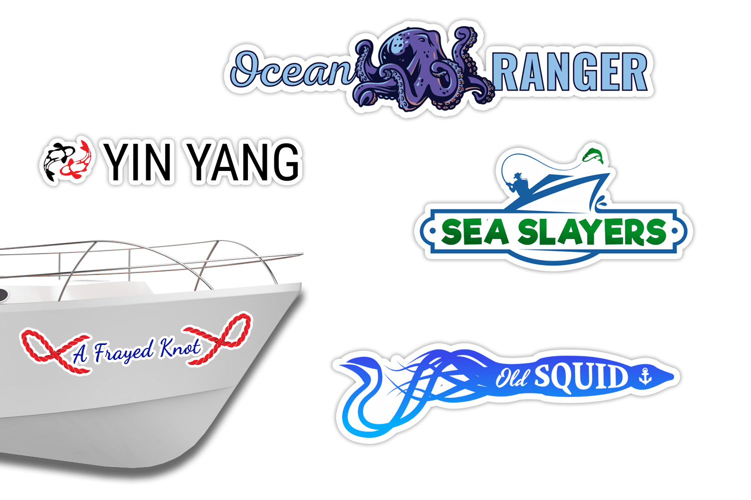 Boat Name Decals Custom • Fast & free shipping • Vinyl Status