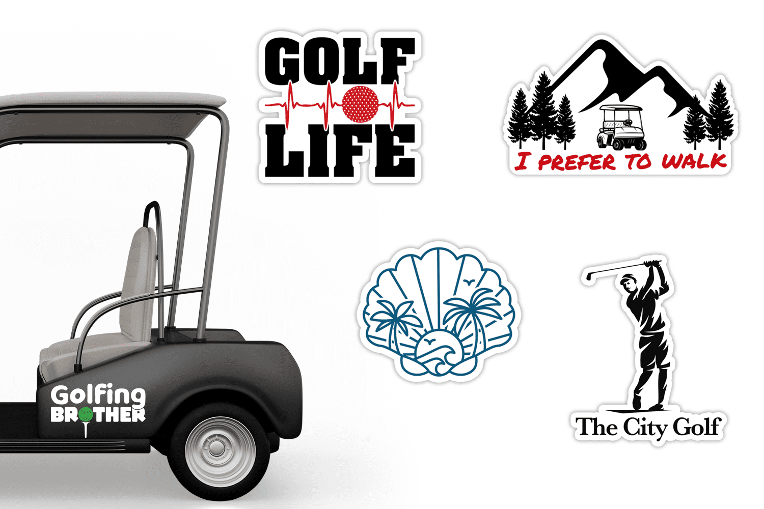 Custom Golf Cart Decals • Fast & free shipping • Vinyl Status