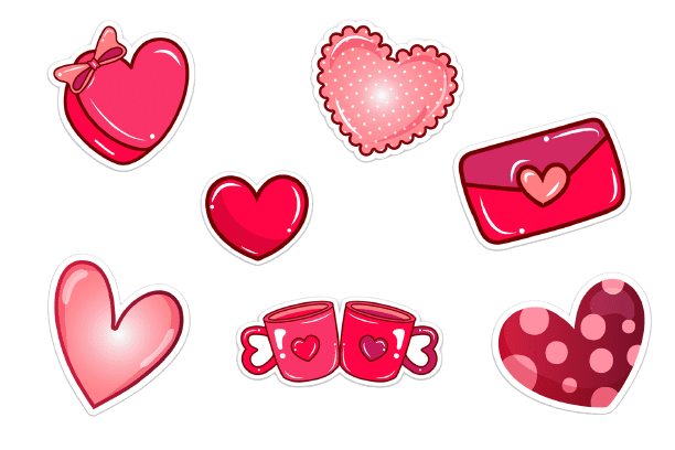 Custom Heart Stickers • Fast & free shipping • Vinyl Status